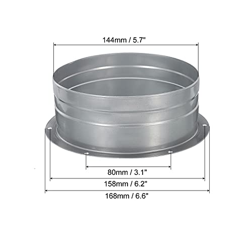 PATIKIL 6 Inch Duct Connector Flange, Metal Straight Pipe Exhaust Hose ...