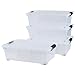 Amazon.com: Qskely 20 L Clear Under Bed Containers, 4 Pack Under Bed ...