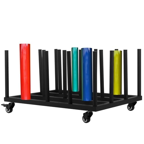 Snapklik.com : Heavy Duty Vinyl Cart Mobile Rack 20 Roll Vinyl Rolling ...
