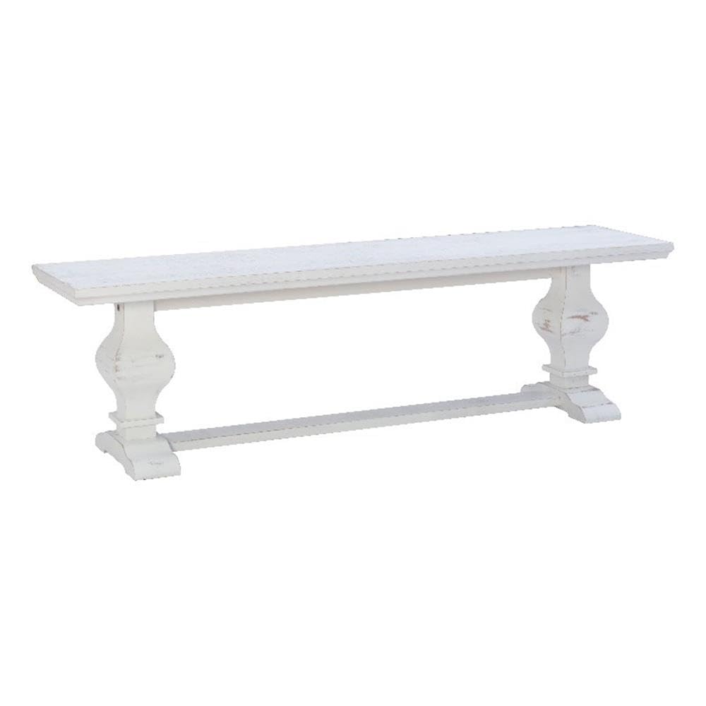 Amazon.com - Linon Larson Solid Pine Wood Double Pedestal Dining Bench ...