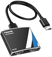 Amazon.com: NEWCARE 4K HDMI Splitter 1 in 2 Out, HDMI Cable Splitter ...