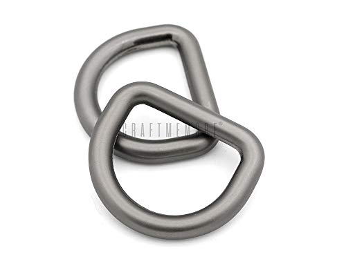 CRAFTMEMORE D Ring Matte Black D-Rings Loop Ring for Buckle Straps Bags ...