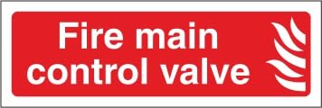 Fire main control valve Safety sign sticker, PVC Waterproof sticker ...