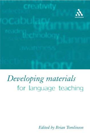 Amazon.com: Developing Materials for Language Teaching: 9780826459183: Tomlinson, Brian: Books