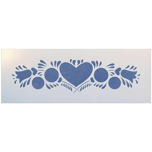 Amazon.com: Dutch Heart 1 Stencil - 11.85" x 3" Colonial Folk Art DIY ...