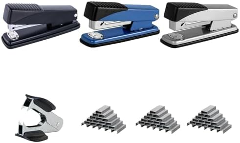Amazon.com : Effortless Desktop Stapler,20 Sheet Capacity,3 Pcs Office ...