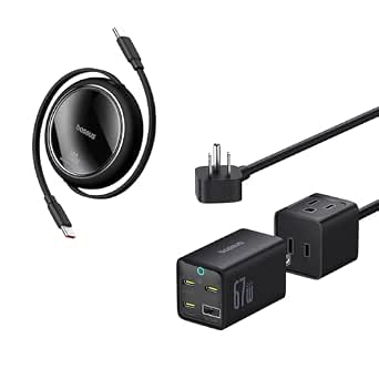 Amazon.com: Baseus Retractable USB C Cable 100W Detachable Charging ...