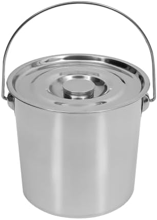 Amazon.com: 304 Stainless Steel Bucket with Lid - Stainless Steel ...