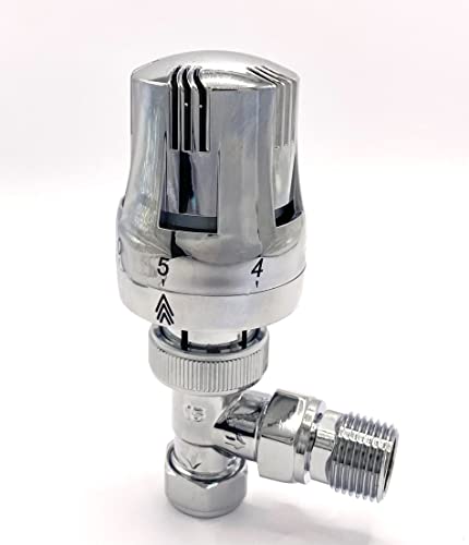 Greened House Haxby Chrome Angled TRV and Lock Shield Valve Set 1/2 ...