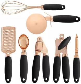 7 pc Kitchen Gadget Set Rose Gold Kitchen Utensils Non Stick and Heat ...