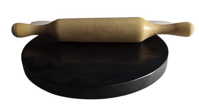 EeshaA Pure Natural Black Granite Roti Roller/Chakla Belan/Rolling Pin ...