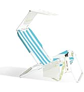 Amazon.com : SUNFLOW Beach Chair with Sun Shade and Drink Holder - Includes Original Beach Chair ...