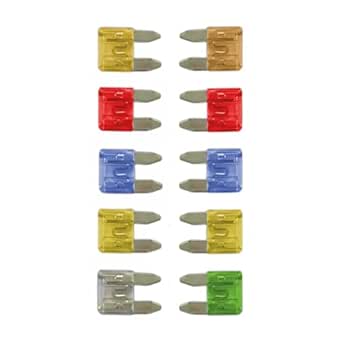 Tek Automotive Mini Blade Fuse Assortment 10 Pack - Car Fuse Set ...