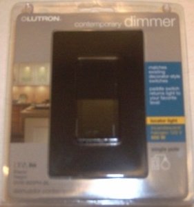 Lutron Diva Dimmer P/Set Black DVW-600PH-BK: Wall Dimmer Switches ...