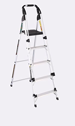 Liberti 4 Step Foldable Smart Aluminum Ladder with Hand Rails (5 feet ...