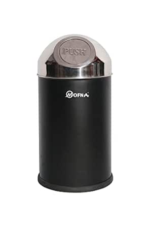 mofna Stainless Steel Push Can Dustbin Trash Can Paper Bin Round Shape ...