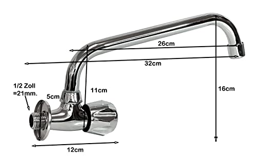 Wall-Mounted Swivel Valve Outlet Valve with Swivel Spout 260 mm Kitchen ...