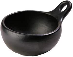 Amazon.com | Toque Blanche Chamba Black Clay Bowl With One Handle ...