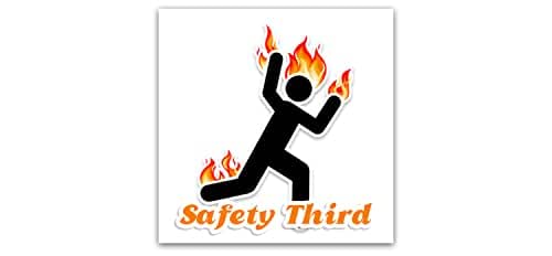 Amazon.com: Safety Third Bumper Sticker Funny Fire Warning Danger ...