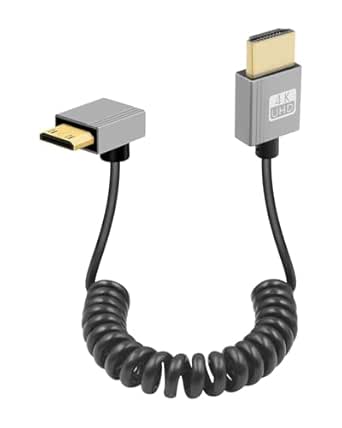 Amazon.com: GELRHONR Mini HDTV Coiled Cable, 4K/60Hz Thin Mini HDTV ...