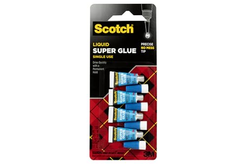 Snapklik.com : Scotch Super Glue Liquid, 4-Pack Of Single-Use Tubes ...