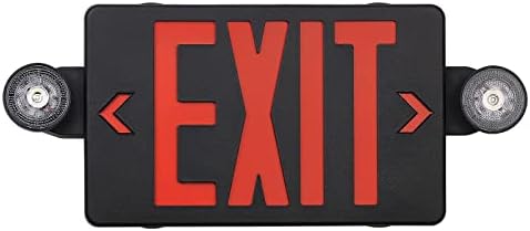 GZRUIYANG Black Housing Exit Sign with Emergency Lights Red, LED ...