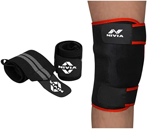 Nivia 11041 Cotton Thumb Wrist Support (Grey) Adjustable Knee Support ...