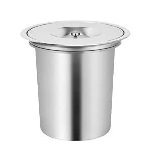 Countertop Built-in Kitchen Cabinet Trash Can 8L Stainless Steel Trash ...