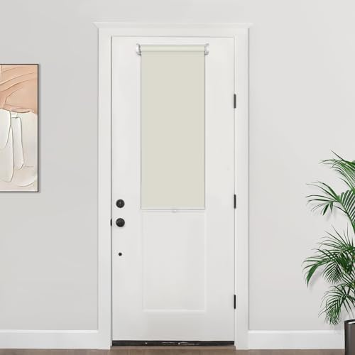 Amazon.com: LazBlinds 100% Blackout Door Blinds, No Drill Cordless Roll ...