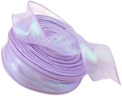 Amazon.com: UUYYEO 50 Yards Iridescent Organza Ribbons Sheer Chiffon ...