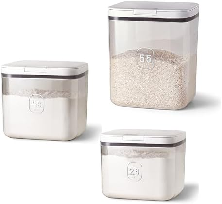 Amazon.com: LivLab Flour Container - 5.5 L+4.5L+2.8L Flour Dispenser ...