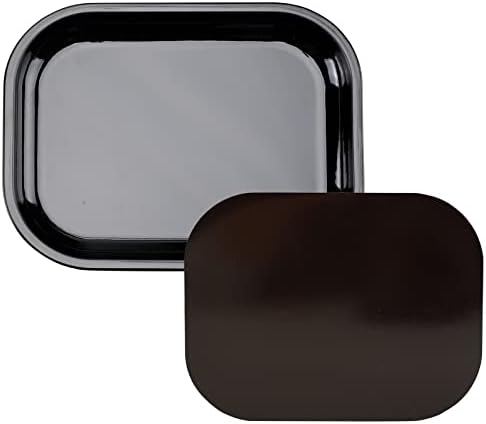 Amazon.com: Metal Tray with Soft Magnetic Lid Black Tray with Spill ...
