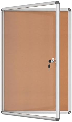 Amazon.com : 36” x 24” Enclosed Cork Bulletin Board, Secure Wall-Mounted Noticeboard w/Lock ...