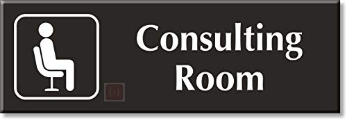 ISEE 360® Consulting Room Door Signs for Hospital (Black-White) L X H ...