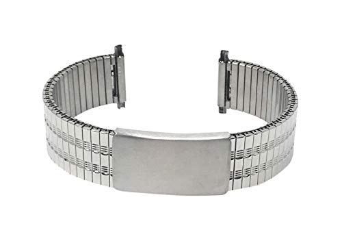 Bandini 22mm Silver Tone Stainless Steel Stretch Watch Strap for Men ...