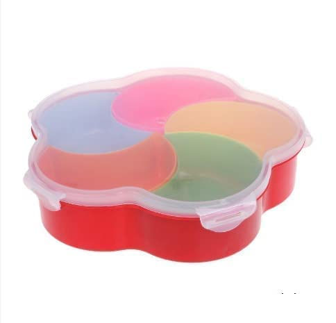 Buy MTR Plastic Round 5 Section Elegant Masala/Spice Storage, Rangoli ...