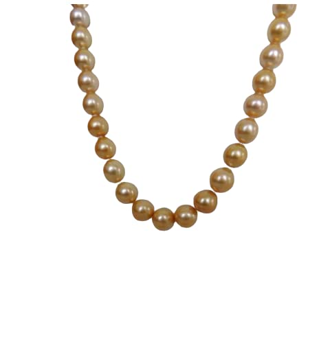 Gemstone Gallery Beautiful Golden South Sea Pearl Stone Necklace ...