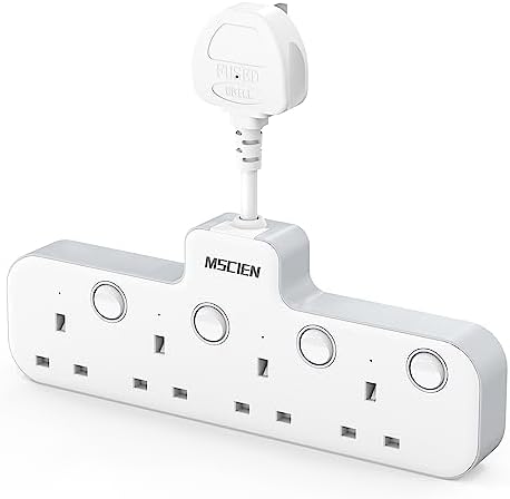 Mscien Multi Plug Extension Socket with USB, 4 Way Plug Adapter ...