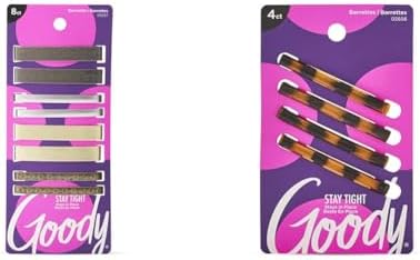 Amazon.com : GOODY Hair Barrettes Clips - 12 Count Assorted Metallic ...