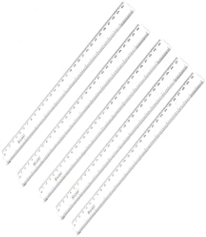 TARANO 5 Pack Plastic Ruler Scale,Transparent Straight Measuring Tool ...