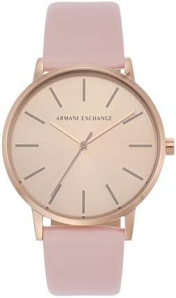 Buy Armani Exchange Leather Analog Rose Gold Dial Women Watch-Ax7150Set ...