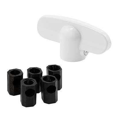 CRL White Universal T-Crank Window Handles - Screen Door Hardware ...