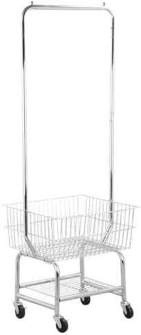 Amazon.com: Amazon Basics Rectangular Laundry Hamper Basket Butler Cart ...