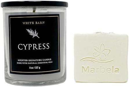 Amazon.com: Bath & Body Works White Barn 1-Wick Scented Candle Cypress w/Essential Oils - 8 Oz ...