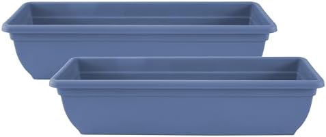 Muddy Hands Pack of 2-60cm Long Navy Blue Trough Plant Pot Plastic ...