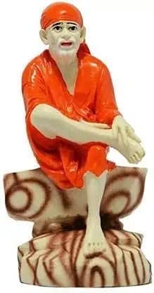 Buy MOBILE BODYGUARD Marble Finish Sai Baba Statue Idol for Home Temple ...