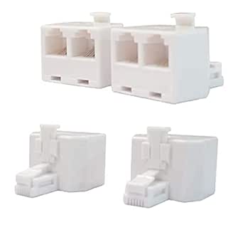 Amazon.com: RJ11 Duplex Wall Jack Adapter Dual Phone Line Splitter Wall ...