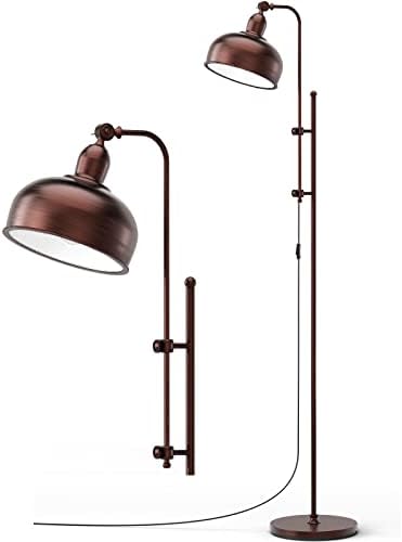 TANGZON Industrial Floor Lamp, Height Adjustable Standing Lamp with ...