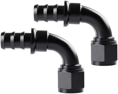 Amazon.com: Ucreative 12AN 90 Degree Push Lock Hose Fitting End Black ...
