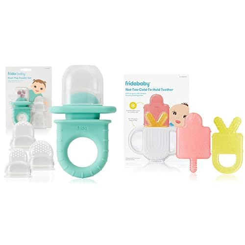 Amazon.com : Frida Baby Push Pop Feeder, Baby Fruit Feeder + 4-in-1 ...